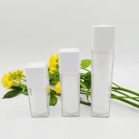 China Rotary Square Airless Bottle 15ml 30ml 50ml Double Wall Silk Screening Matte Packaging Bottle for sale