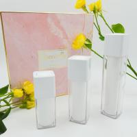 China Rotary Square Airless Bottle 15ml 30ml 50ml Double Wall Silk Screening Matte Packaging Bottle for sale