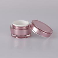 China 15g 30g 50g 75g Luxury Round bevel shape Empty Acrylic Cream Jar Cosmetic Packaging For Cosmetic With Lid for sale