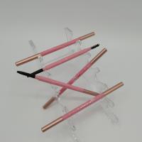 China Delicate Triangle Eyebrow Pencil 146mm 7mm ABS Double Head Eye Makeup Container With Brush for sale