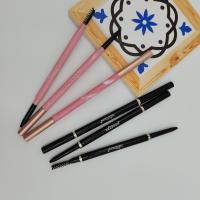 China Delicate Triangle Eyebrow Pencil 146mm 7mm ABS Double Head Eye Makeup Container With Brush for sale