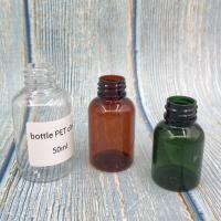 China 30ml Amber Dropper Bottle Boston PET 50ml Round Shoulder Silk Screening for sale