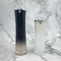 China Luxury Acrylic Cosmetic Packaging Airless Bottle 50ml 100ml With Leaf Shape Nozzle for sale