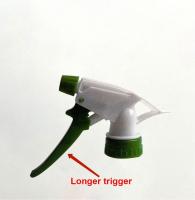 China Rotary 28/400 Plastic Trigger Sprayer Pump Head Long Twist Open 1.0ml for sale