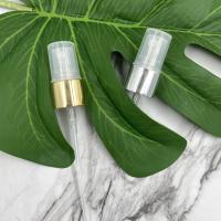 China 18/410 Fine Mist Sprayer Pump Silver Aluminum Closure 0.12ML SS316 Ribbed Skirt for sale