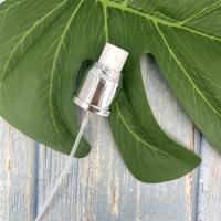 China 0.12ML Perfume Fine Mist Sprayer 20/410 Double Wall Silver Metallized Cap for sale
