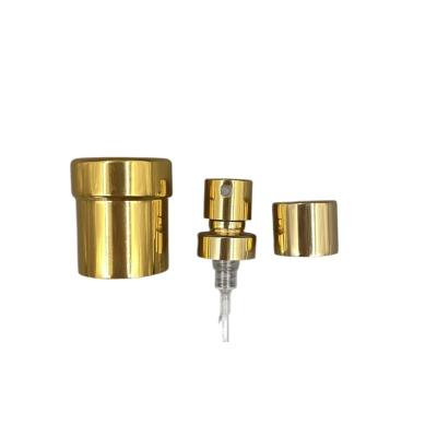 China Small 15/400 Perfume Crimp Pump Spray 0.09ML SS316 With Gold Cap for sale
