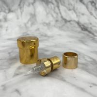 China Small 15/400 Perfume Crimp Pump Spray 0.09ML SS316 With Gold Cap for sale