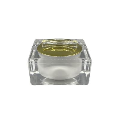 China Square type round edge design Acrylic cream jar High - grade Mirror cover 30g, 50g  XY2201 for sale