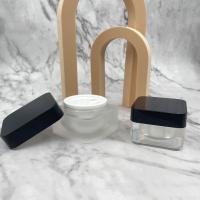 China Square Plastic Cosmetic Jars Small Containers Black Cap 15g 30g Customized Color for sale