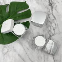 China Black Plastic Cosmetic Jars Cream 15g 50g Straight - Angle Edge Customized Color for sale