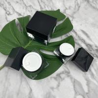 China Matt Lid 10g Cosmetic Jars Square Plastic Makeup Containers Metallized Surface for sale