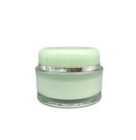 China UV Proof Plastic Cosmetic Jars Round Acrylic Containers 30g 50g For Skin Care Cream for sale