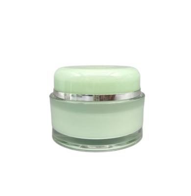 China UV Proof Plastic Cosmetic Jars Round Acrylic Containers 30g 50g For Skin Care Cream for sale