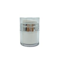 China PMMA Airless Jars Cosmetic Packaging 15g 30g Round Rotary For Skin Care Cream for sale