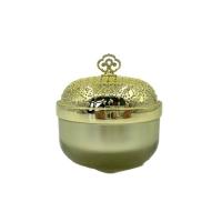 China Golden Clear Plastic Cosmetic Containers Luxury Cream Jar 5g 15g Round Metallized for sale