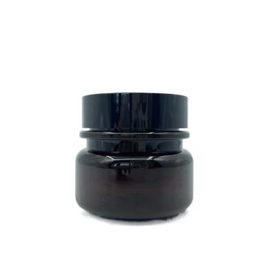 China PET Amber Plastic Cosmetic Jars 30g 50g Round Silk screening for sale