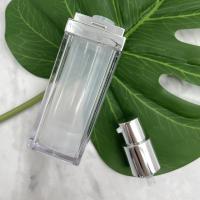 China Square Cosmetic Airless Pump Bottles 30ml Double Wall Aluminum for sale