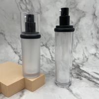 China ABS Empty Skincare 50ml Airless Bottle Round / Straight Shoulder Metallized Surface for sale