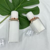 China 15ml 30ml Airless Empty Makeup Bottles Double Wall Square ABS Cap for sale