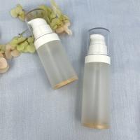 China Transparent PP Airless Bottle Pump 30ml 50ml Wooden Pattern Silk Screen for sale