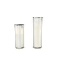 China Pearl White 30ml Airless Pump Bottle 50ml Acrylic Silver Metallized Round Shape for sale
