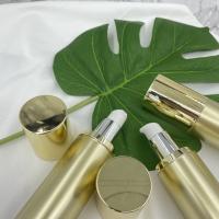 China 100ml 120ml Cosmetic Pump Bottle Empty Plastic Lotion Gold  Acrylic Hot Stamping for sale