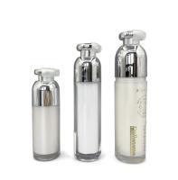 China Luxury Cosmetic Pump Bottle Double Wall 15ml ABS Small Containers With Clip for sale