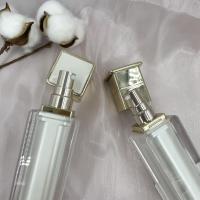 China Pearl White Lotion Cosmetic Pump Bottle Square 80ml 120ml Leak Proof With Cap for sale