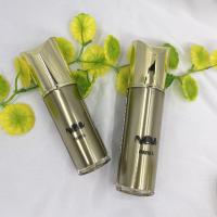 China Special Shape Cosmetic Pump Bottle Gold Refillable Cosmetic Containers 80ml 100ml for sale
