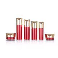 China Special Shape Cosmetic Pump Bottle Gold Refillable Cosmetic Containers 80ml 100ml for sale