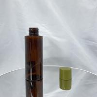China 100ml Amber PET Bottle PCR Cosmetic Packaging UV Proof With White Gasket for sale