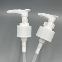 China Small Dosage 0.7CC 24 / 410 Lotion Pump With Clip Silver Shine Aluminum Closure for sale