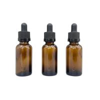China Amber 30ml Glass Cosmetic Bottles Essential Oil With Ratchet Closure Dropper for sale