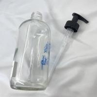 China Transparent 500ml Skin Care Glass Bottle Liquid Anti UV With Lotion Pump for sale