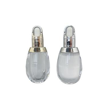 China Egg Shape White Dropper Bottle Custom 10ml Acrylic PP Double Wall for sale