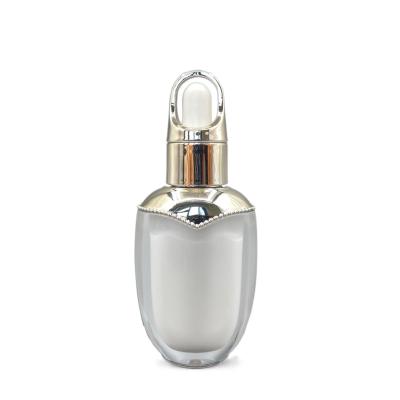 China Essential Oil Container 10ml Dropper Bottle Acrylic Oval Shape Double Wall for sale
