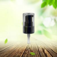China PP Black Cream Pump Dispenser 20/410 304H Smooth Closure 0.2ML/T With Full Clear Cap for sale