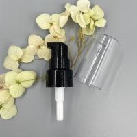 China PP Black Cream Pump Dispenser 20/410 304H Smooth Closure 0.2ML/T With Full Clear Cap for sale