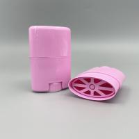 China Plastic 15g Pink Deodorant Containers Empty Roll On Oval Shape Twist Up for sale