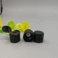China Matt Black Plastic Screw Disc Top Flip Cap 24/410 Silicone Valve 9.5mm for sale