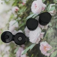 China Matt Black Plastic Screw Disc Top Flip Cap 24/410 Silicone Valve 9.5mm for sale