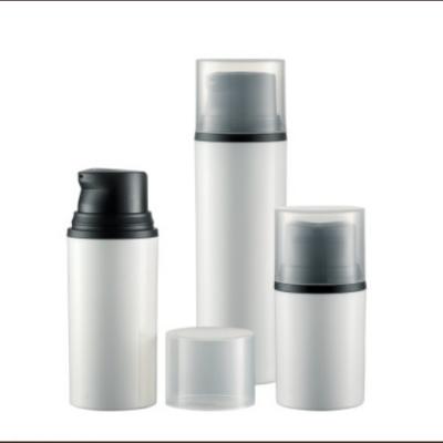 China Skin Care Empty Black Lotion Pump Bottle 15ml 30ml 50ml PP Snap On for sale