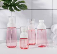 China 100ml Petg Pump Bottle Transparent Pink Single Packing Fine Sprayer White Facial Soft Touch for sale