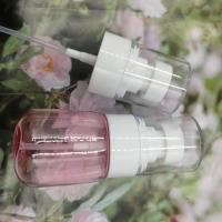 China 100ml Petg Pump Bottle Transparent Pink Single Packing Fine Sprayer White Facial Soft Touch for sale