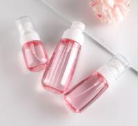 China 100ml Petg Pump Bottle Transparent Pink Single Packing Fine Sprayer White Facial Soft Touch for sale