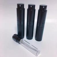 China Travel Mini Aluminum  8ML Black Color Aluminum Top Quality Refillable Perfume Spray Bottle for sale