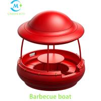 China Rotomolded BBQ Donut Boat , LLDPE Floating Leisure Barbecue Grill Boat For Water Park for sale