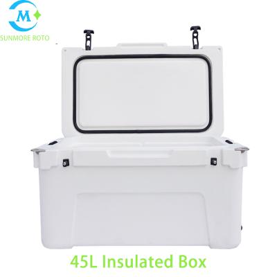 China SUNMORE 45L Large-Capacity White Rotomolded Cooler Box for Family & Commercial Use for sale