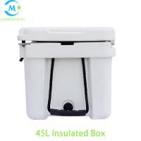China SUNMORE 45L Large-Capacity White Rotomolded Cooler Box for Family & Commercial Use for sale